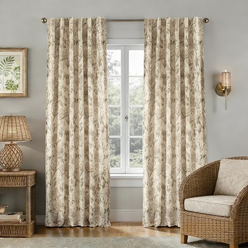 Amazon.com: DriftAway 100% Blackout Vintage Floral Linen Curtains ...