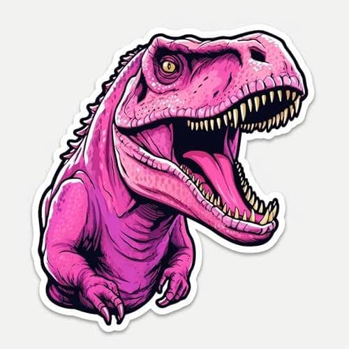 Amazon.com: Pink T-Rex Dinosaur Unique Vinyl Decal Sticker For Car bike ...