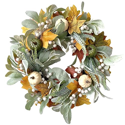 Amazon.com: GLLBTPT Fall Wreath Full Handcrafted Autumn Front Door ...