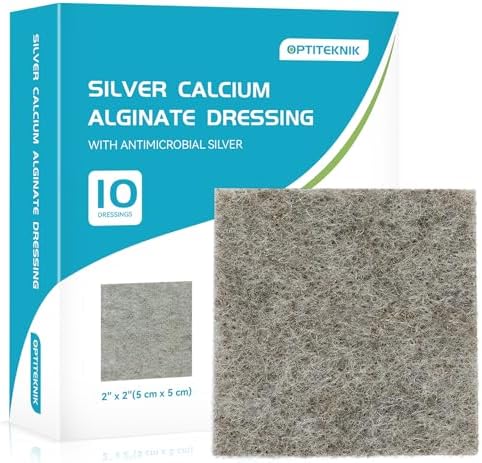 Amazon.com: OPTITEKNIK Ag Silver Calcium Alginate Wound Dressing Pads 2 ...