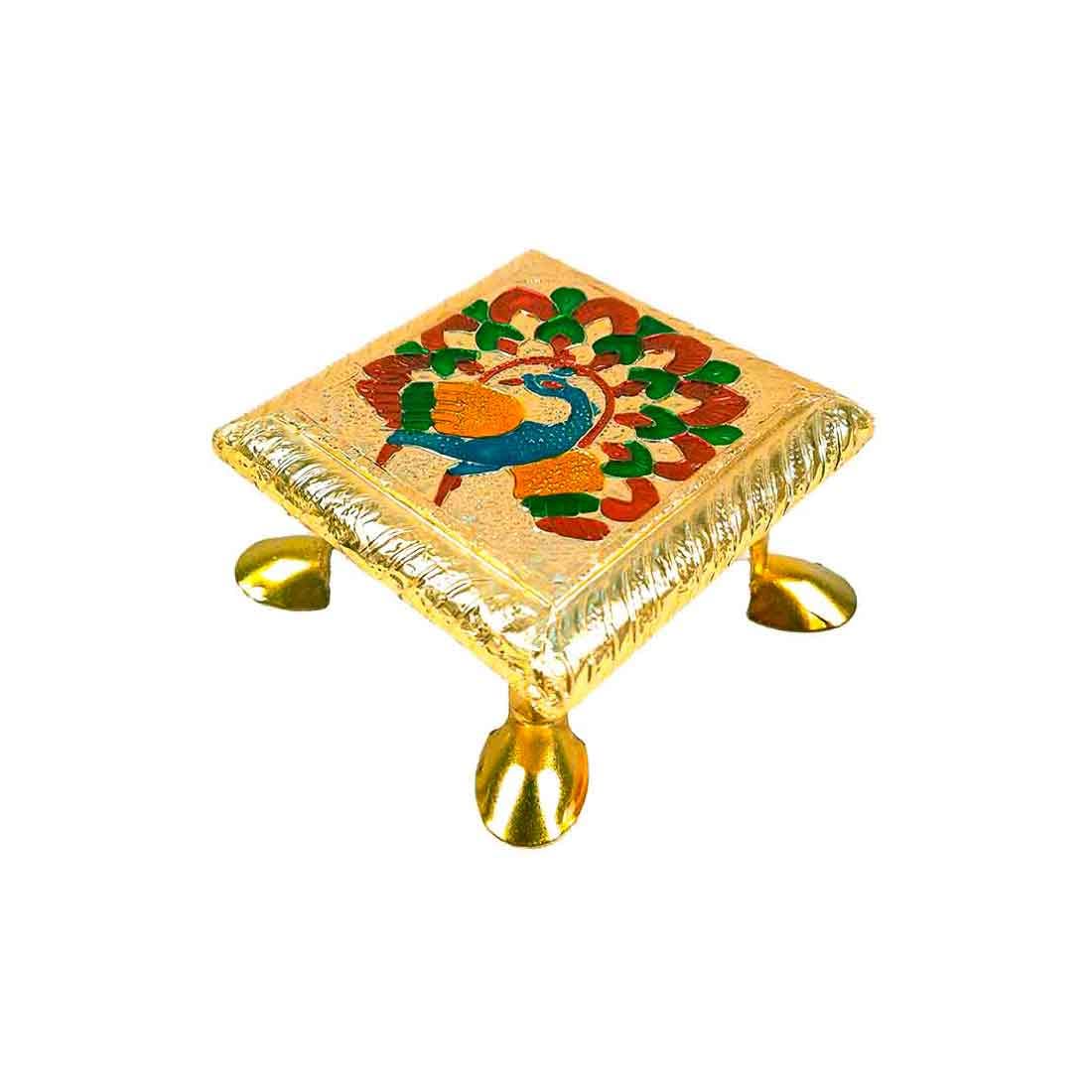 Apka Mart The Online Shop Wooden Minakari Chowki Bajot | Wooden Pooja ...