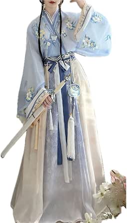 Amazon.com: Hanfu Dress Women Ancient Chinese Traditional Embroidered ...