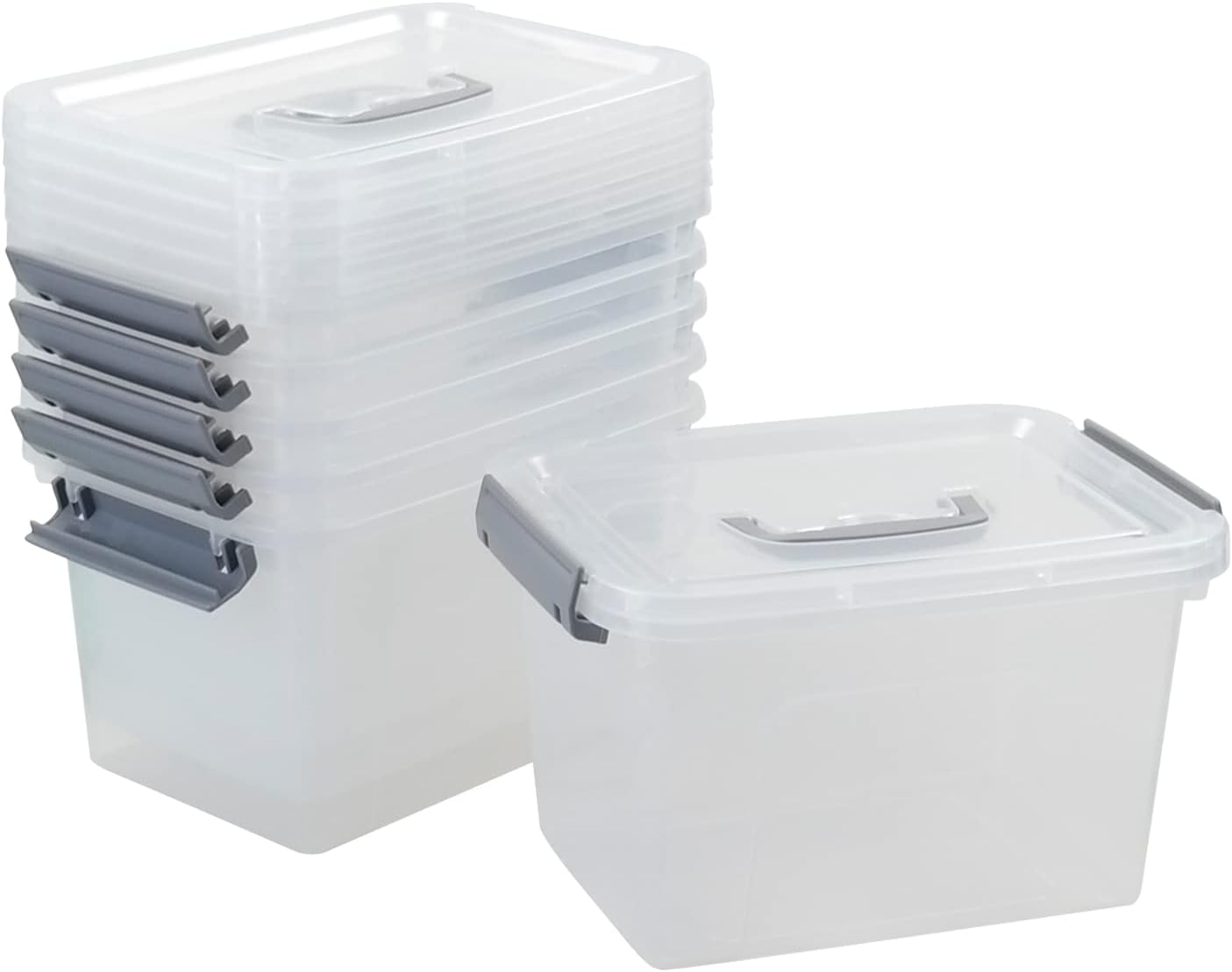Amazon.com - CadineUS Mini Clear Storage Bins with Lids, 2 Liter ...