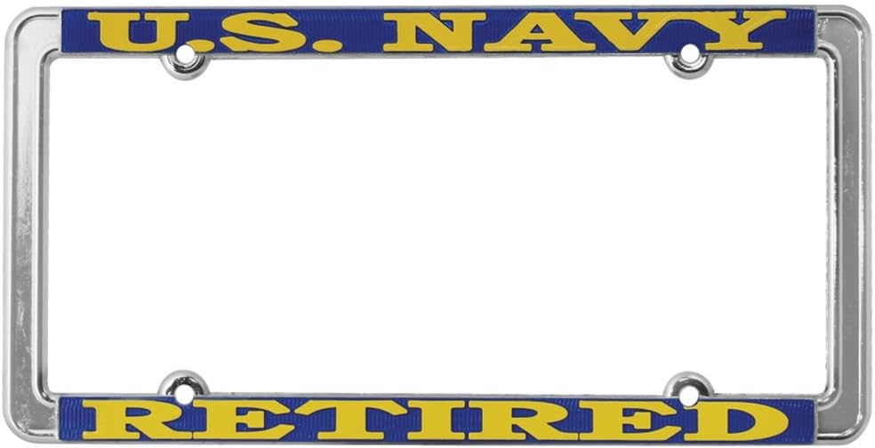 Amazon.com: US Navy Retired License Plate Frame, Thin Rim : Automotive