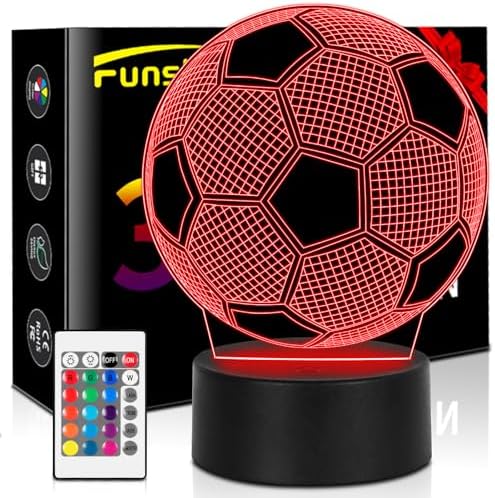 Amazon.com: Linkax Soccer Gifts for Boys Girls, 3D Illusion Night Light ...