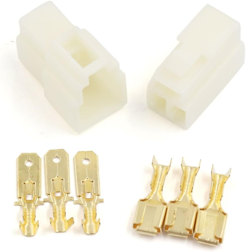 Amazon.com: uxcell 5 Sets Nylon Latching Connector 3P 6.3mm 1/4" Male ...