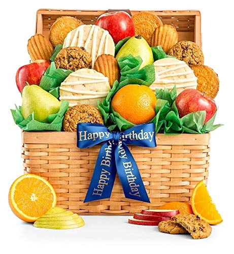 Buy GiftTree Fresh Fruit and Gourmet Cookies Happy Birthday Gift Basket ...