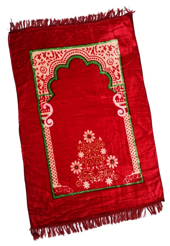 Buy ADIRNY Velvet Prayer Mat Musalla Janamaz for Namaz Muslim 44x28 ...