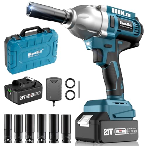 Amazon: Cordless Impact Wrench, 800N.m(590ft-lbs) Power Impact Gun 1/2 ...
