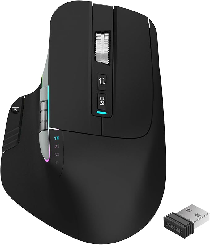 Amazon.com: LeadsaiL Wireless Mouse for Laptop, 2.4G Rechargeable ...