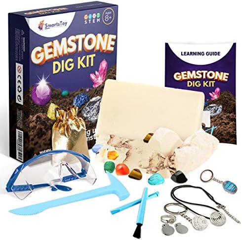 Buy Gem dig kit with 12 Real Gemstones for Kids - Rock Collection ...