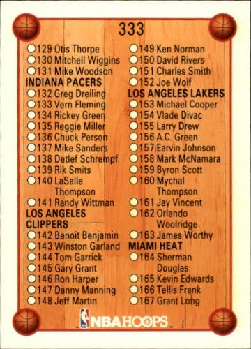 Amazon.com: 1990 Hoops Basketball Card (1990-91) #333 Checklist ...