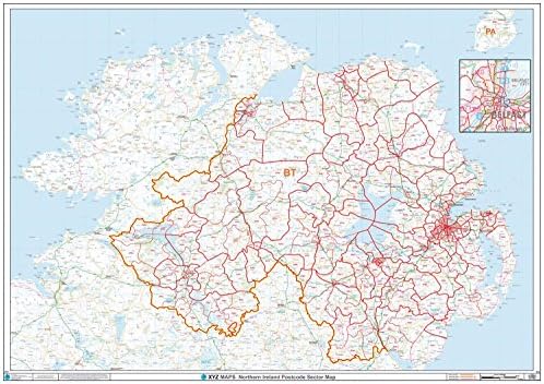 Postcode Sector Map - (S14) - Northern Ireland - Wall Map-Plastic ...