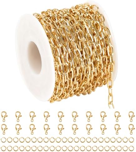 Amazon.com: 32.8 Feet Thin Paperclip Chains for Jewelry Making Width ...