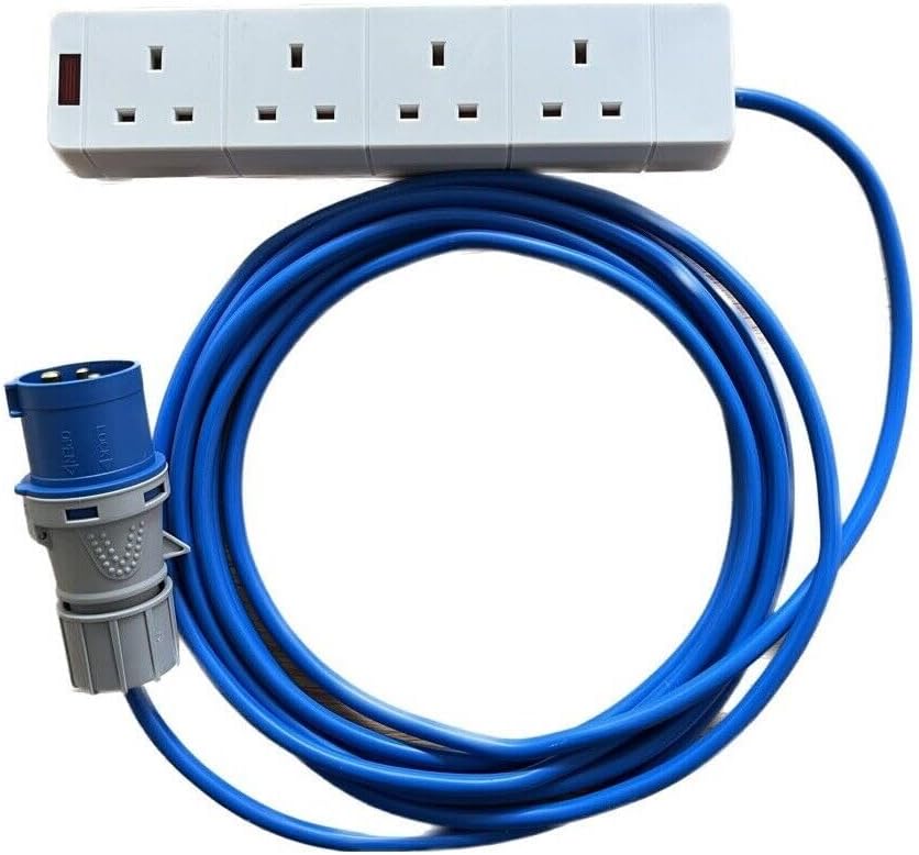 Pro Elec PEL00791 Extension Lead 4 Gang to 16A Plug 5m caravan hook up ...