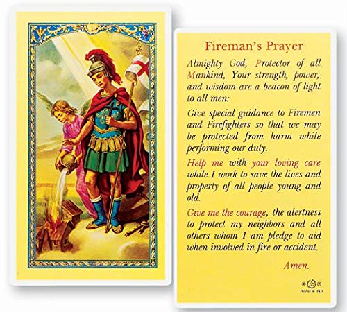 Saint Florian Firefighter's Prayer Laminated Holy Cards (Set of 5 ...