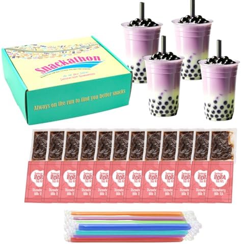 Amazon.com: Snackathon Instant Bubble Pearl Milk Tea Kit with Authentic ...
