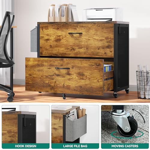 Snapklik.com : YITAHOME Wood Lateral File Cabinet, 2 Drawer Wide Filing ...