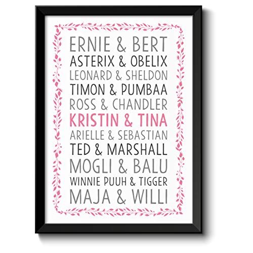 OWLBOOK DU & ICH beste Freunde Bild mit Namen personalisiert optional ...