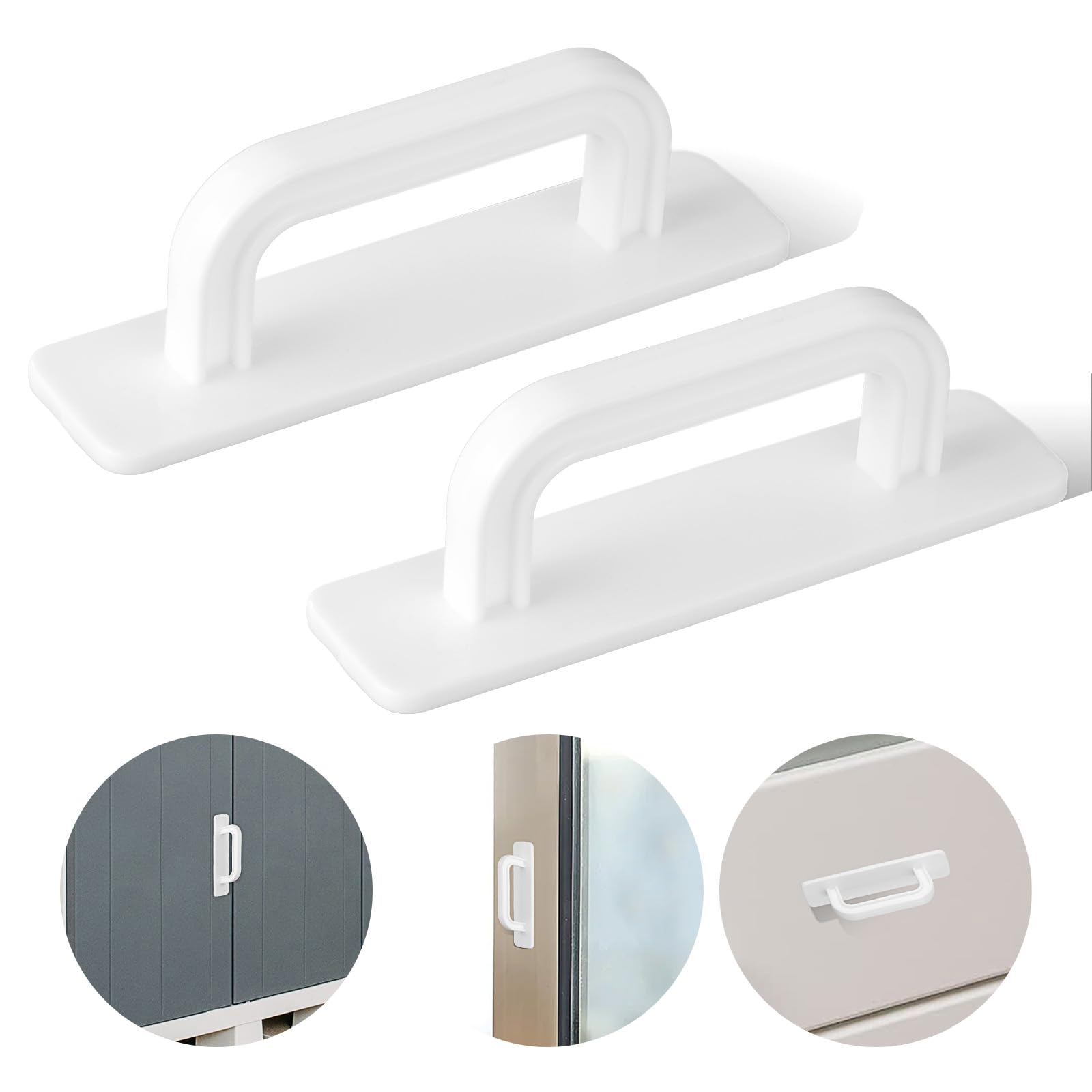 2 Pack Adhesive Cabinet Handles, Stick on Handle, No Drill Cabinet ...
