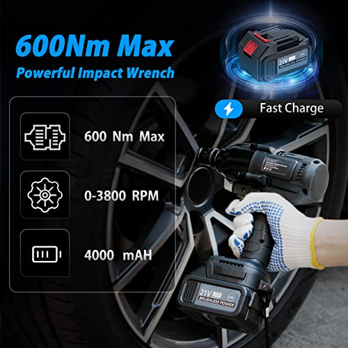 Snapklik.com : Elikliv Cordless Impact Wrench, 1/2 Inch Impact Gun Max ...