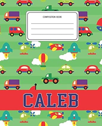 Amazon.com: Composition Book Caleb: Cars Pattern Composition Book Name ...