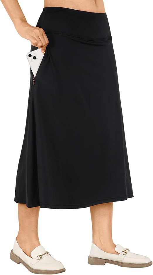 Womens Skorts Modest Knee Length Skirts Athletic Midi Active Running ...