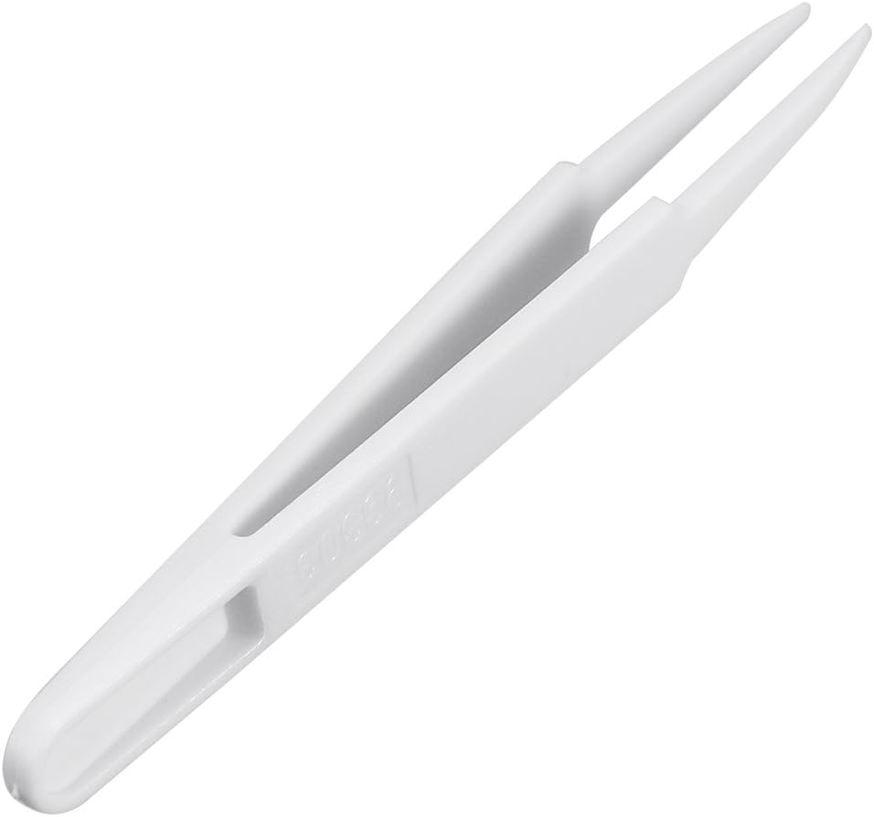 PPS Plastic Tipped Tweezers, Straight, fine Pointed Tips, Stainless ...