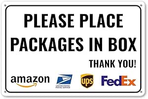 Amazon.com : Package Delivery Sign, Aluminum Wall Mount, 8x12 inches ...