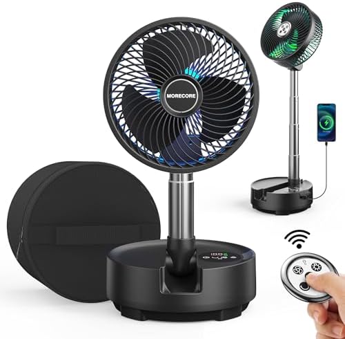 Amazon.com: MORECORE 20000mAh Rechargeable Floor Fan for Under Desk ...