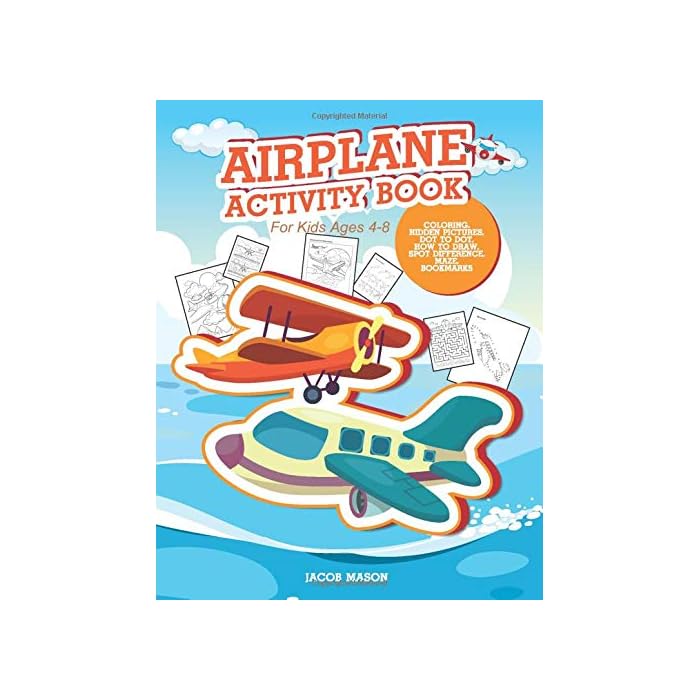 Buy Airplane Activity Book For Kids Ages 4-8: Coloring, Hidden Pictures ...
