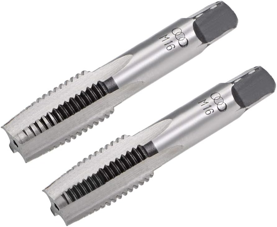 sourcing map 1 Pair Metric Hand Threading Tap Set M16 Thread 2mm Pitch ...