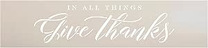 Amazon.com : in All Things Give Thanks Script Stencil by StudioR12 ...