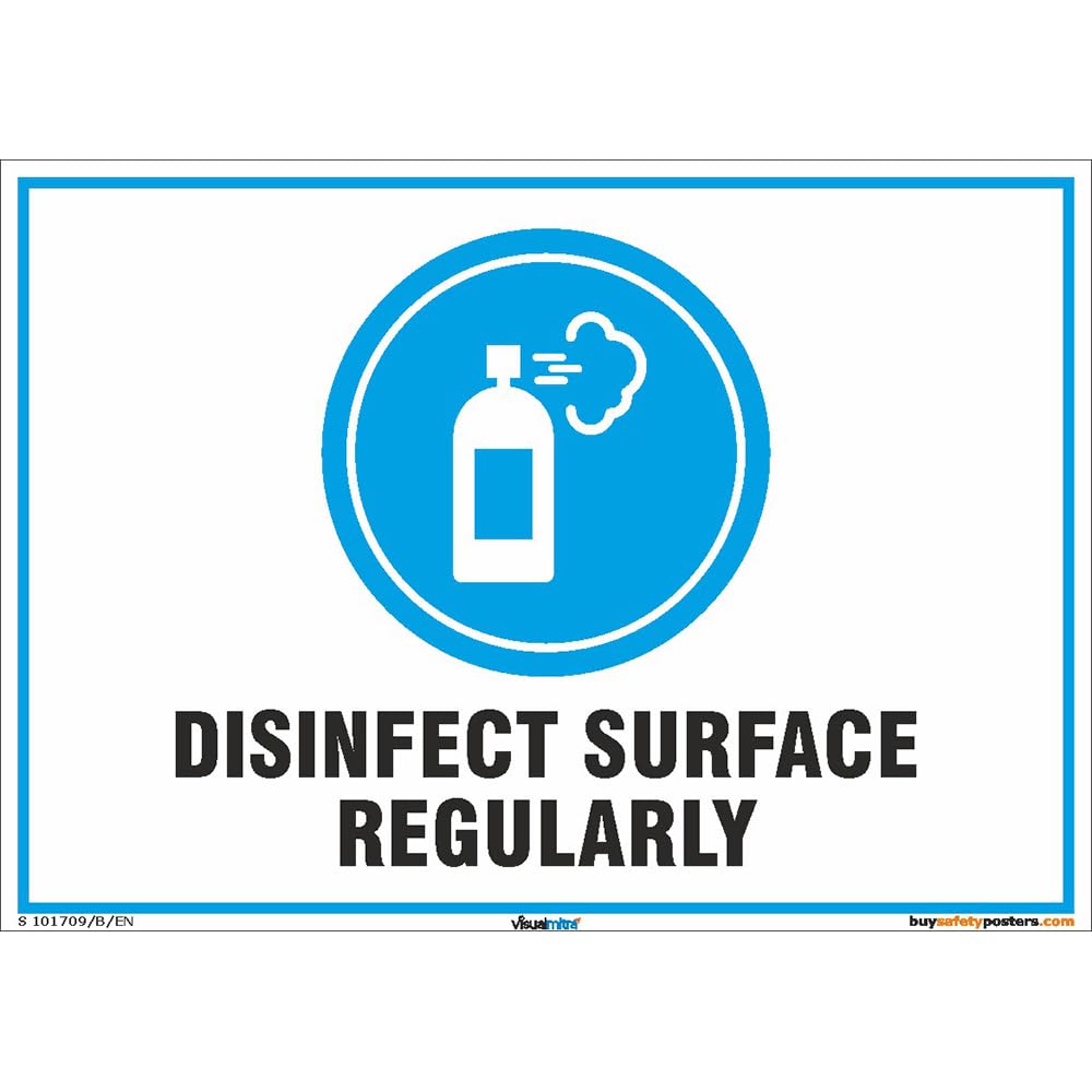 buysafetyposters.com -Disinfect Surface Regularly Signs in English ...