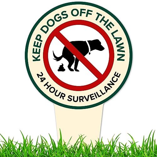 Amazon.com: Keep Dogs Off The Lawn, 24 Hour Surveillance Sign, 7x13 ...