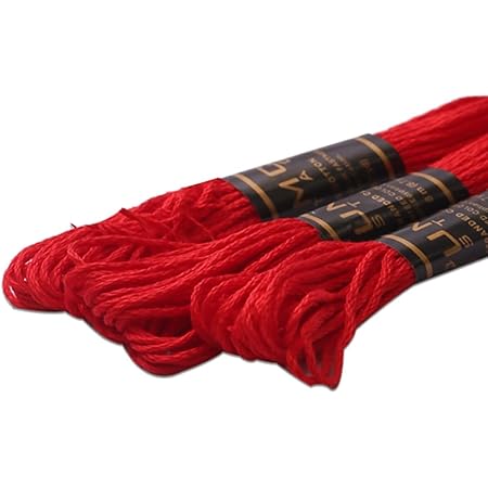 Trebla Pack of 6 Embroidery Thread/Skeins - 8m - Post Box Red - Col ...