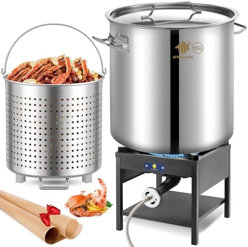 Amazon.com: ARC 100QT Stainless Steel Seafood Boil Pot with 200,000BTU ...