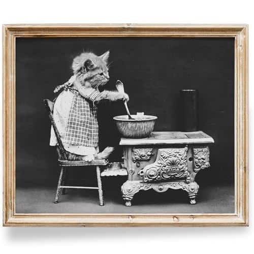 Amazon.com: Cat Chores Cooking Art Print - 8x10 (Unframed) | Whimsical ...