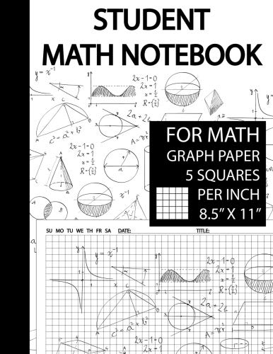 Student Math Notebook 5 Squares Per Inch Graph Paper: Math Notebook ...