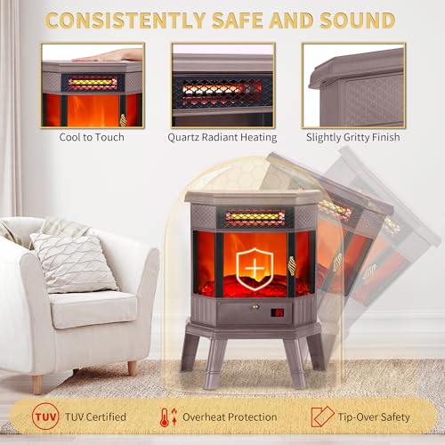 RealSmart Electric Fireplace Heater 22'' Freestanding Fireplace Stove ...