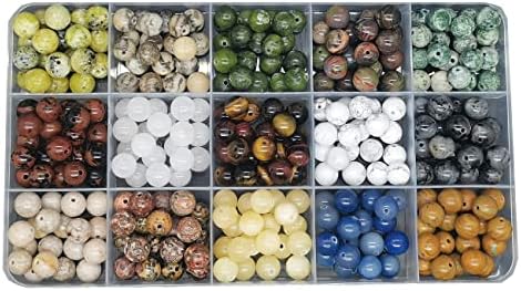 Amazon.com: 720pcs 6mm Natural Round Stone Beads Gemstone Beading Hole ...