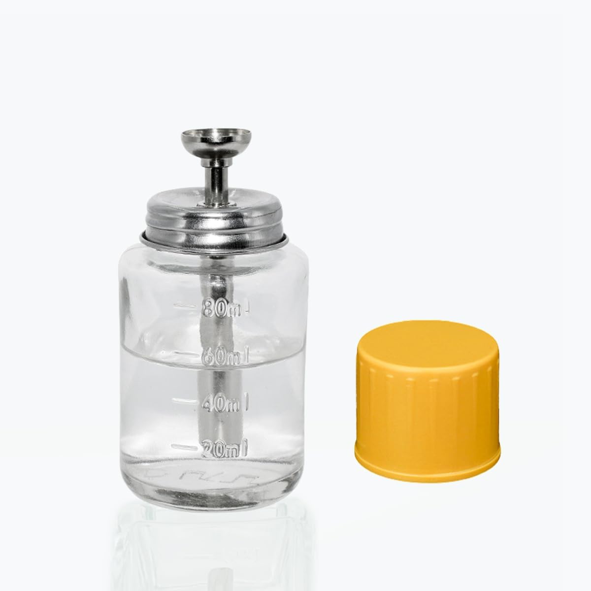 Amazon.com: Rowcay Refillable 80ml Empty Glass Bottle, Push Down Pump ...