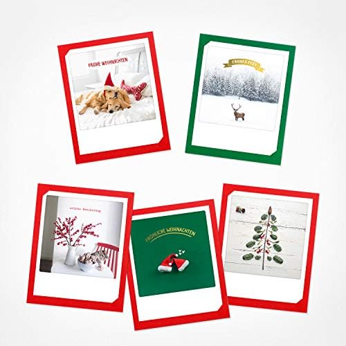 PICKMOTION Set 2 mit 5 Foto-Gruß-Karten mit Umschlag Weihnachten ...