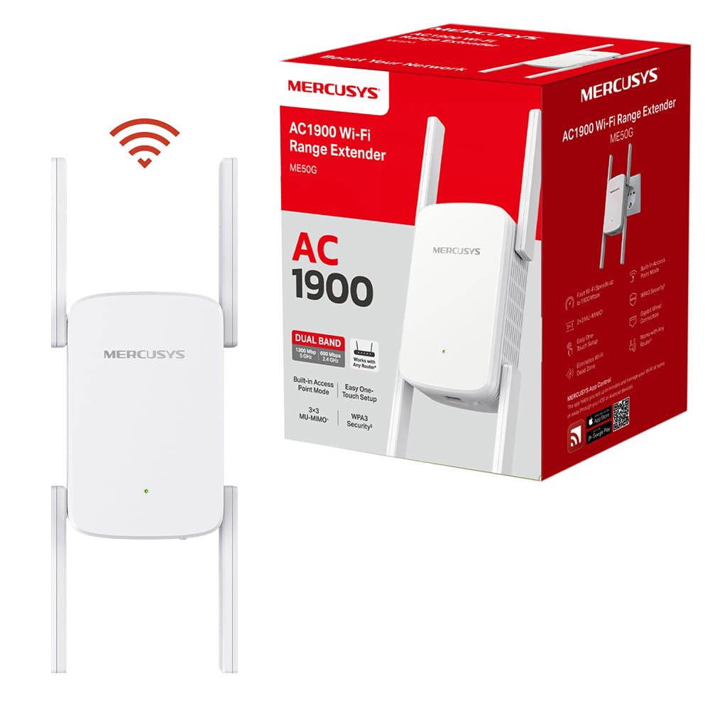 Mercusys ME50G, AC1900 Mbps, 1 Gigabit Bağlantı Noktası ve 4 Harici ...