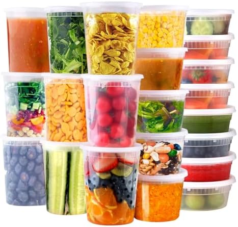 Amazon.com: vivigu Deli Containers with Lids 16 oz [24 Set] - Food ...