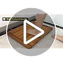 Utoplike Teak Wood Bath Mat, Shower Mat Non Slip for Bathroom,61cm x 45 ...
