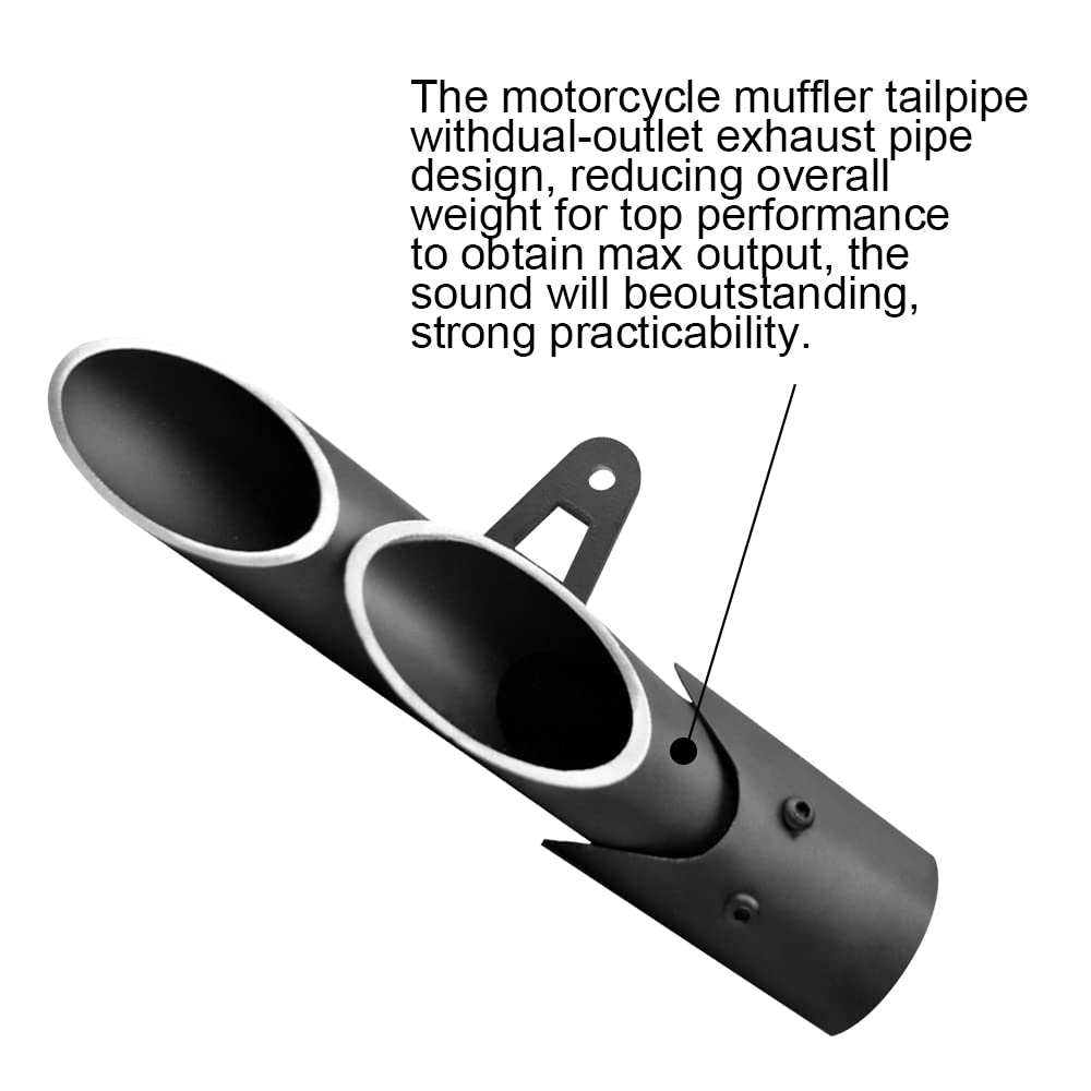 FLYPIG 38-51mm Universal Aluminum Exhaust Muffer Pipe 51mm/2" Dual ...