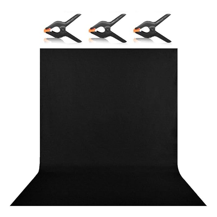 Buy Hemmotop Black Backdrop Background 6 x 9ft Polyester Fabric ...