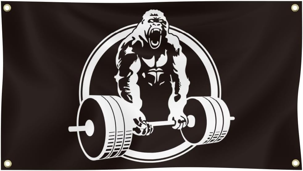Amazon.com : TOWERS Gorilla Weightlifting Home Gym Flag 3x5 Ft Banner ...