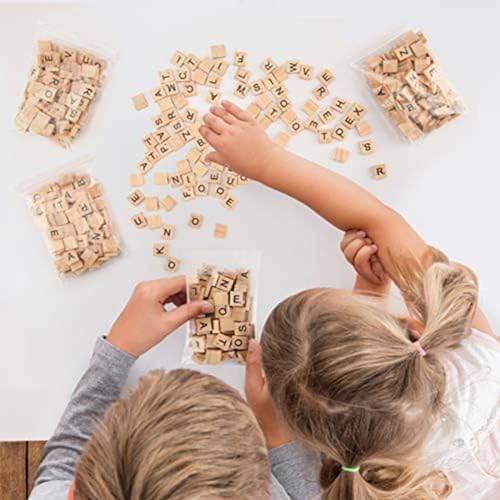 100 Pcs Scrabble Tiles, Wooden Letter Tiles, Great for Crafts, Letter ...